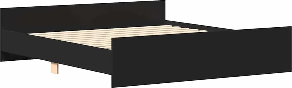 Rám postele s hlavovým a nožním čelem černý 160 x 200 cm 3203762