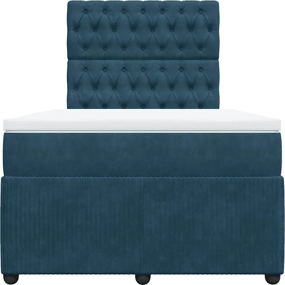 Box spring postel s matrací tmavě modrá 120x190 cm samet 3292296