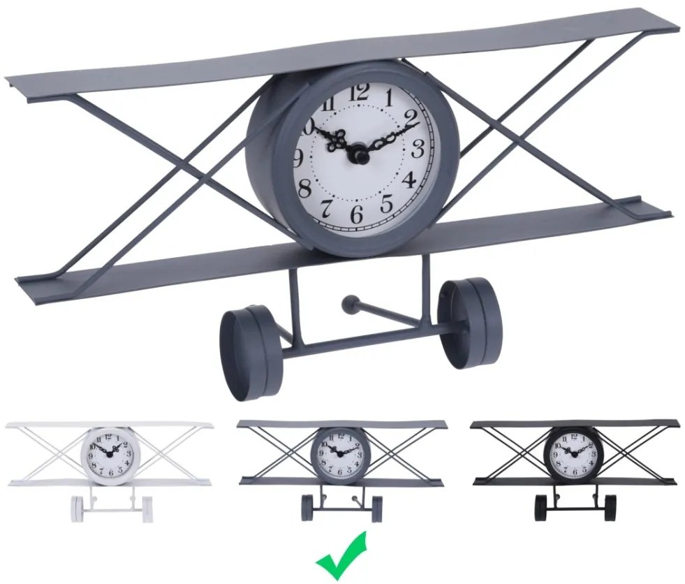 Segnale segnale hodiny stolní designové letadlo 30 cm šedá ko-hz1911500seda