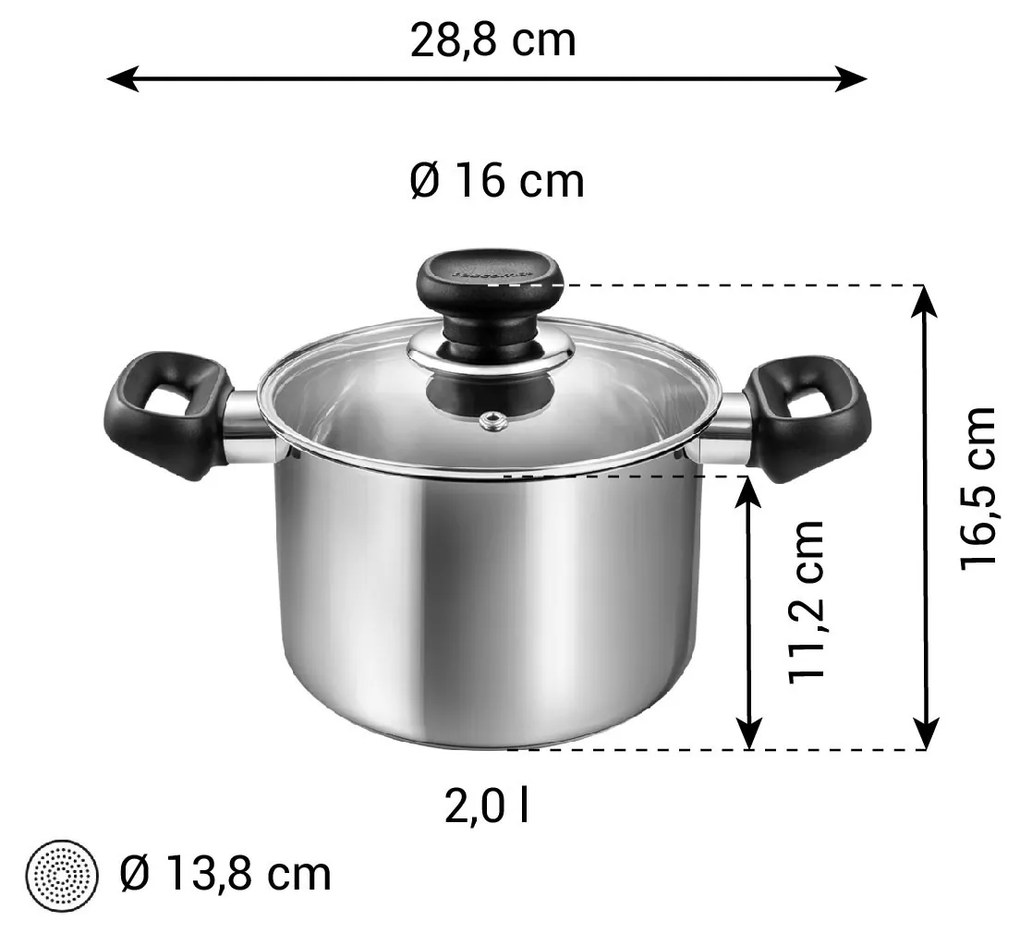 TESCOMA Hrnec BRAVA s poklicí ø 16 cm, 2,0 l