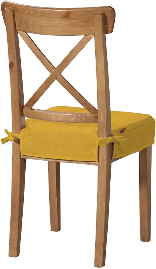 Sedák na židli IKEA Ingolf barva žlutá látka pletený vzor