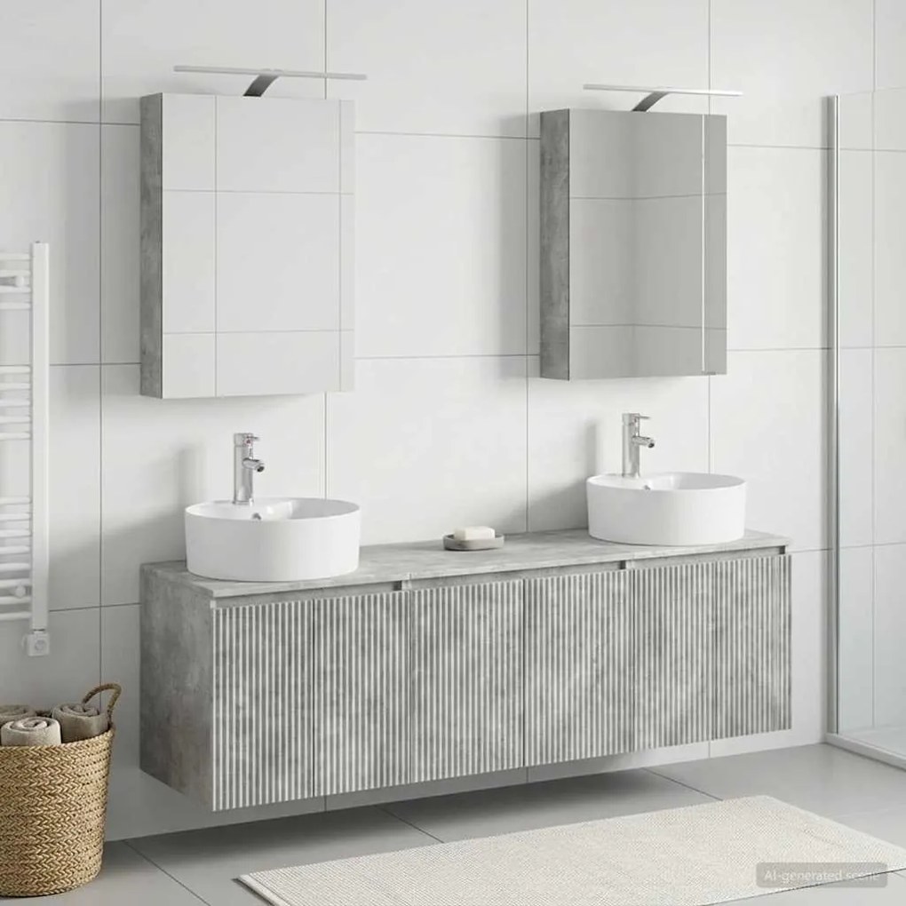 Sada koupelnových skříněk 5 ks Betonově šedá Kompozitní dřevo 3406434