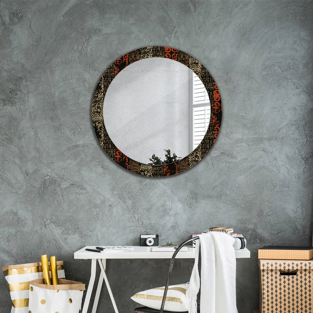 Kulaté dekorativní zrcadlo Grunge abstract vzorec fi 80 cm