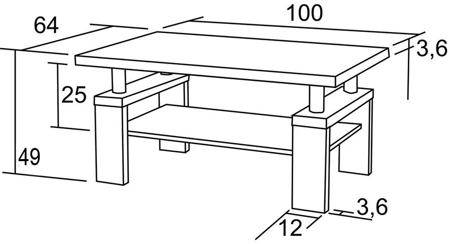 Konferenční stůl Richard 64×100 K121 (Provedení: Hnědá)