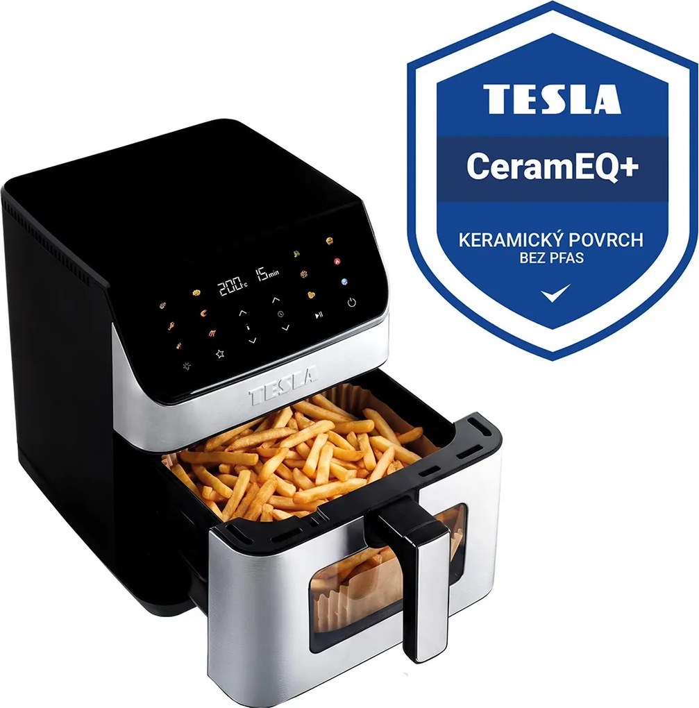 TESLA AirCook DualHeat QD65 XXL - multifunkční duální digitální horkovzdušná fritéza