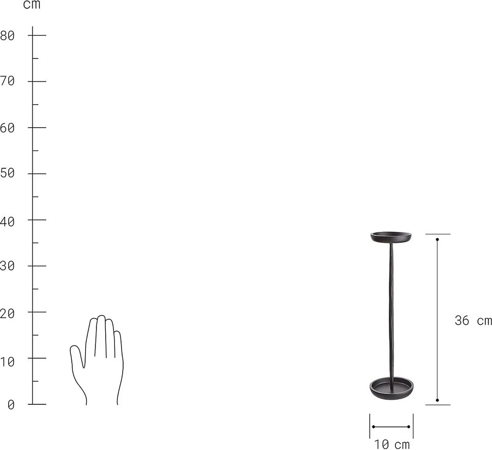 Butlers FAROL Svícen 36 cm - černá