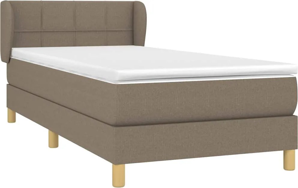 Box spring postel s matrací taupe 90x200 cm textil 3126777