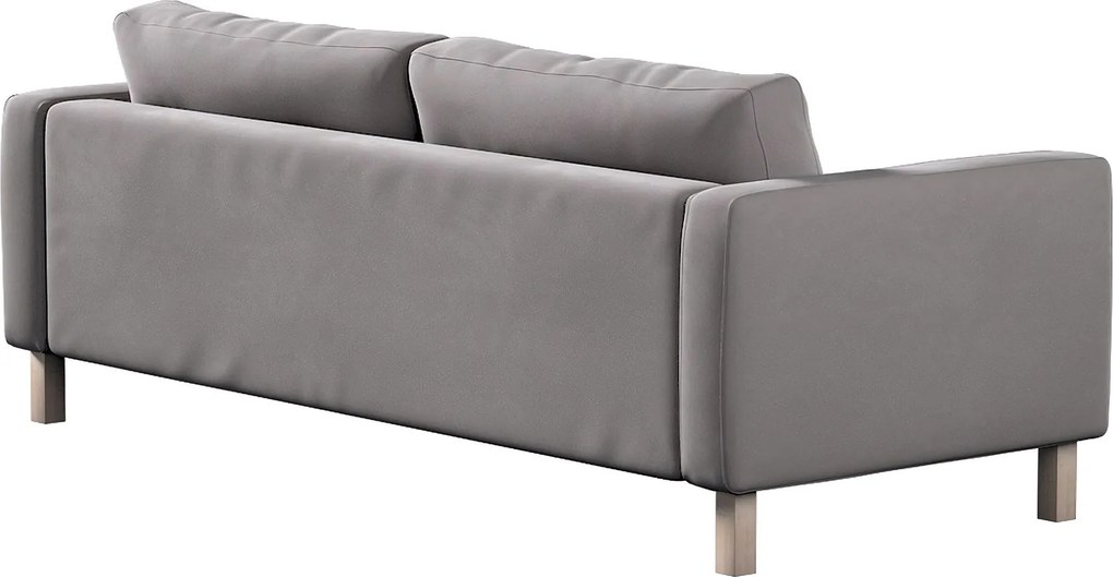 Potah na pohovku IKEA Karlstad 3-místná, nerozkládací, krátký barva šedá látka lesklé, sametová