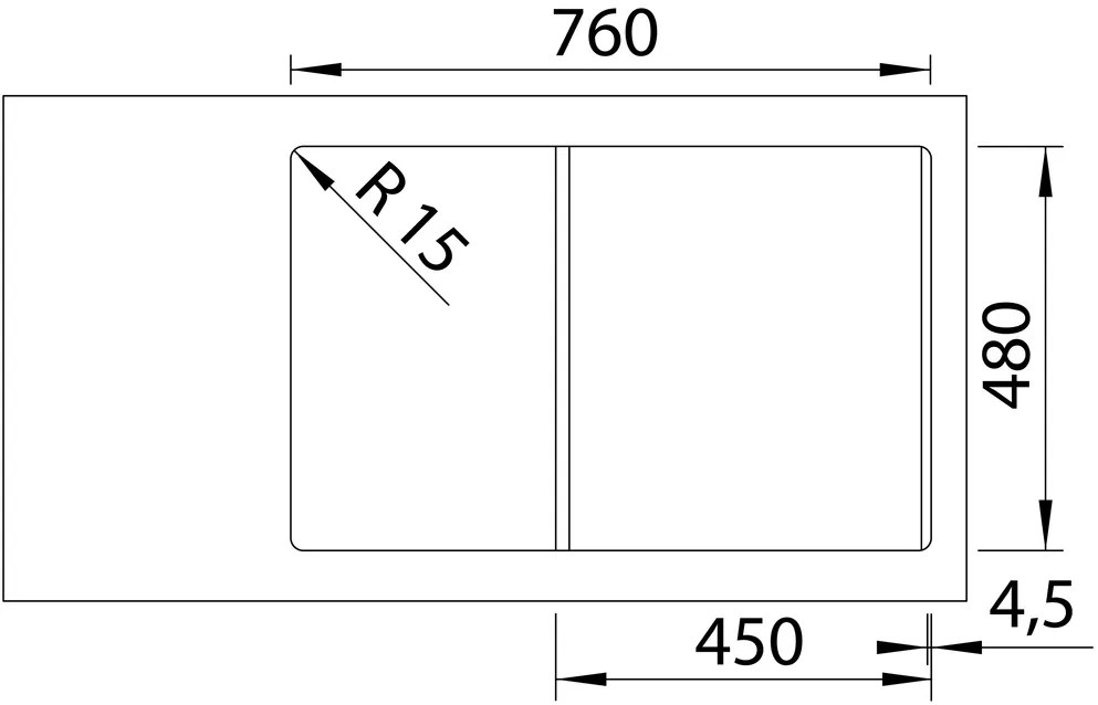 Blanco Adira 45 S, silgranitový dřez 780x500x200 mm, 1-komorový, káva, BLA-527592