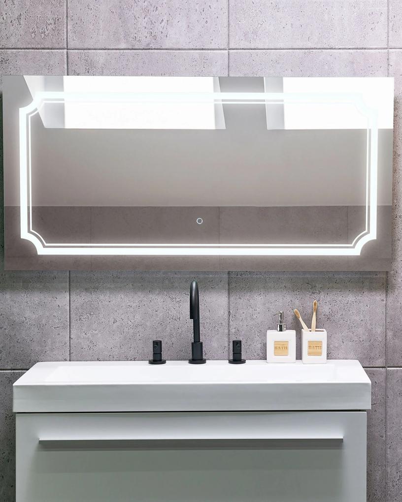 LED nástěnné zrcadlo 120 x 60 cm stříbrné ARROMACHNES Beliani