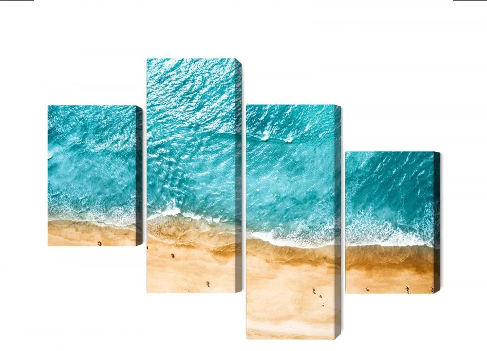 Vícedílný obraz Letecký Pohled Na Oceán A Pláž Nedostatek Nedostatek Plátno Canvas 160x100