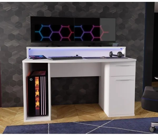 Psací stůl s podsvícením IVAR bílá