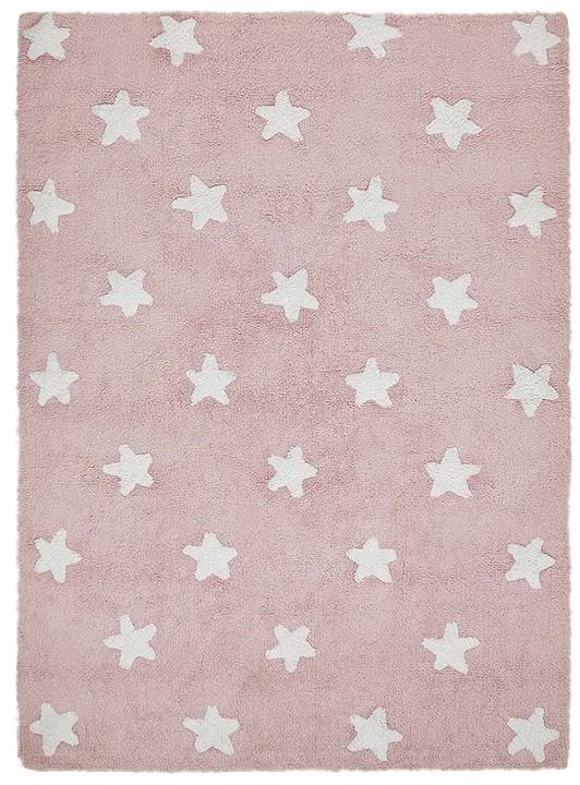 Hans Home | Bio koberec kusový, ručně tkaný Stars Pink-White