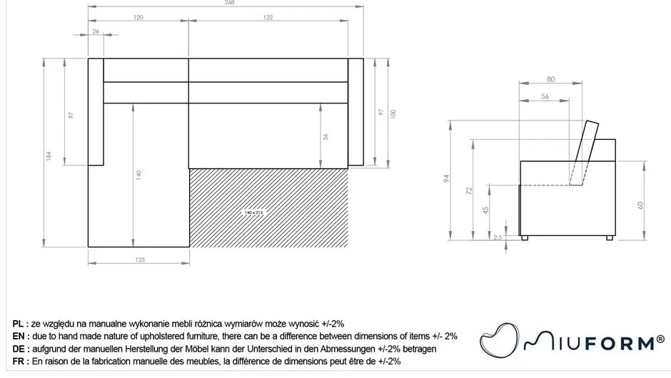 Krémová rozkládací modulární rohová pohovka s úložným prostorem (levý roh) Lulu – Miuform