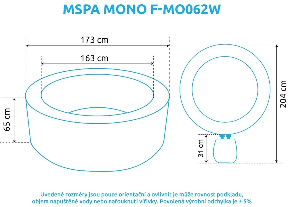 Mspa | Vířivý bazén MSPA Mono F-MO062W | 11400276