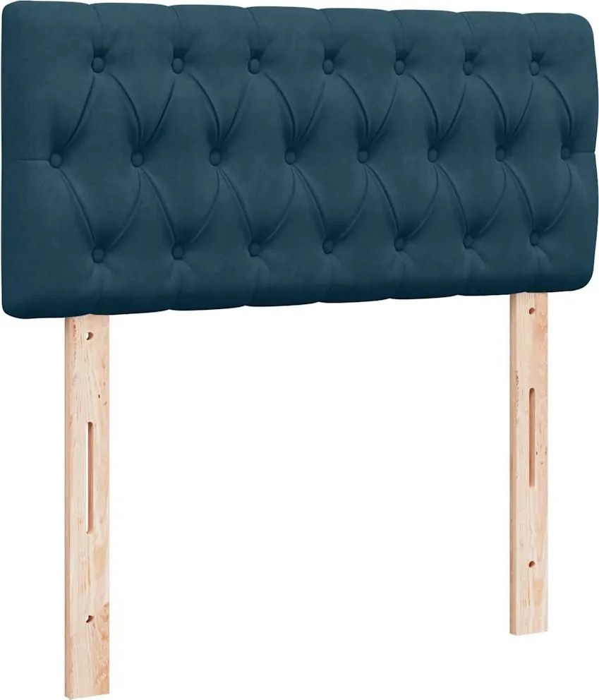 Box spring postel s matrací modrá 80 x 200 cm samet 3287600