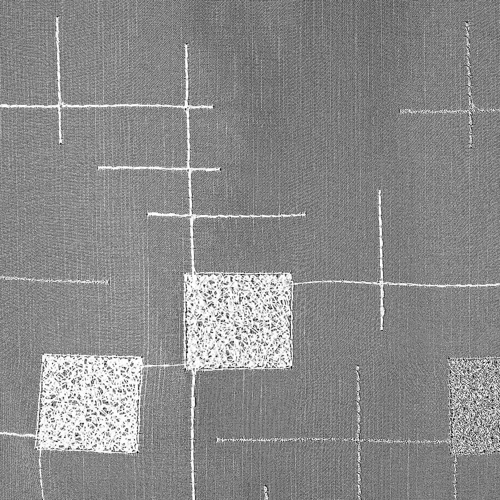Rand voálová záclona 29949-2B šedé čtverečky, s olůvkem, bílá, výška 280cm ( v metráži)