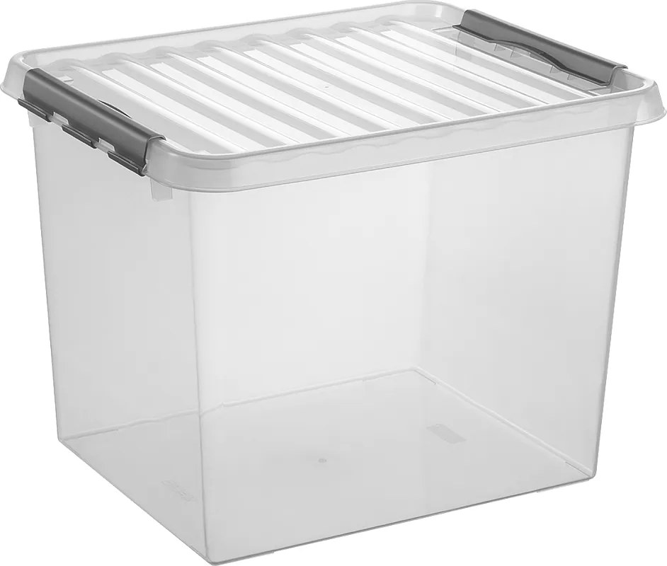 Box s víkem Q-Line, 50 × 40 × 38 cm, 52 l, transparentní
