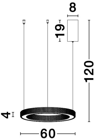 LED lustr Fiore 60 zlaté