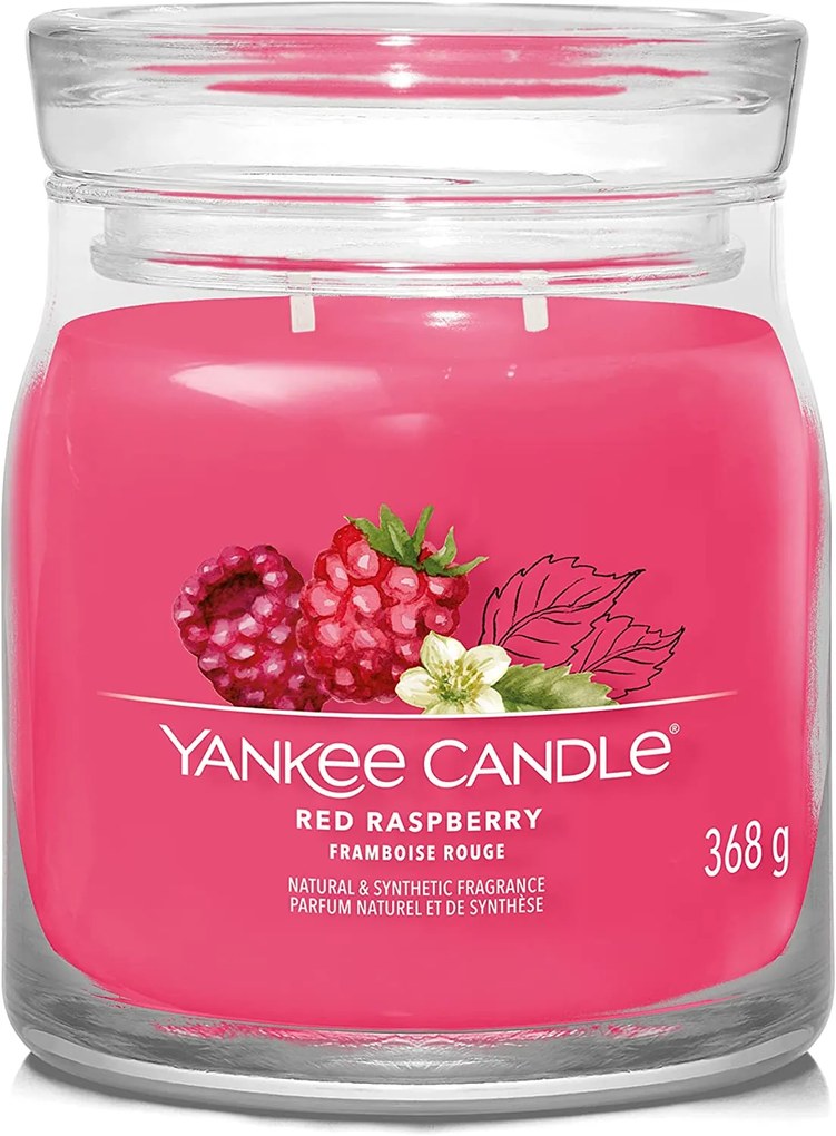 Yankee Candle vonná svíčka Signature ve skle střední Red Raspberry 368g