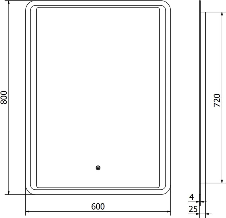 Mexen Zusa, LED koupelnové zrcadlo s podsvícením 60x80 cm, 6000K, ochrana proti zamlžování, 9808-060-080-611-00