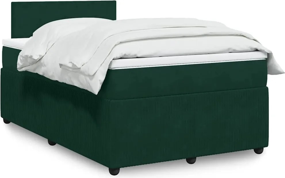 Box spring postel s matrací tmavě zelená 120x190 cm samet 3287683
