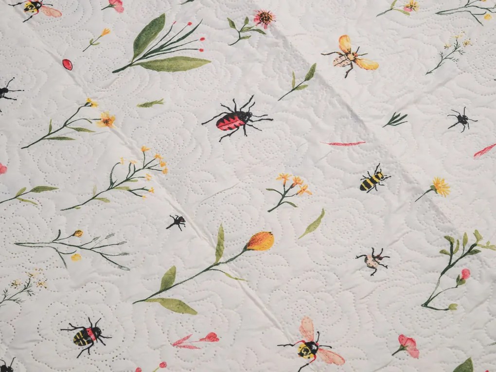Přehoz na postel INSECTA, krémový Rozměr: 200 x 240 cm