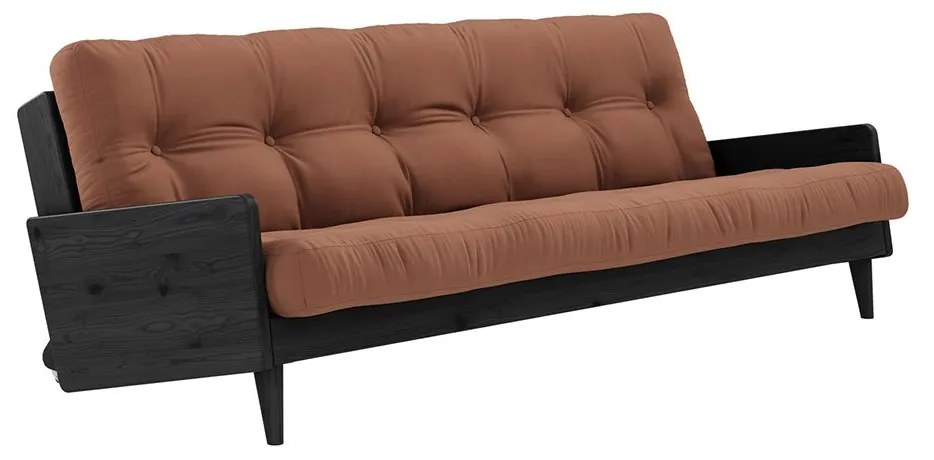 Variabilní pohovka Indie Black/Clay brown 78 × 200 × 100 cm