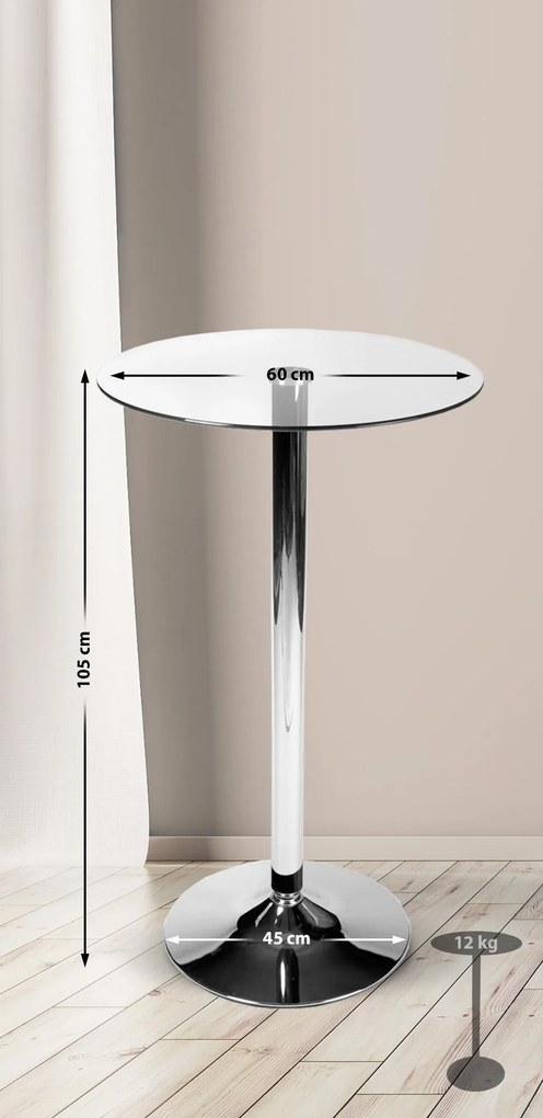 Skleněný stůl kulatý 105 cm – čiré sklo