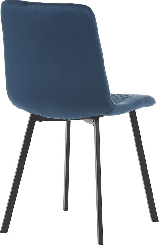 Autronic Židle jídelní, modrý samet, kov černý mat DCL-973 BLUE4