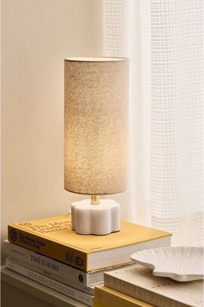 Bílá/béžová lněná stolní lampa (výška 33 cm) Joline – Ellos Home