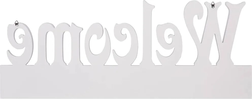 Nástěnný věšák WELCOME bílý 74 x 29,5 cm 284247