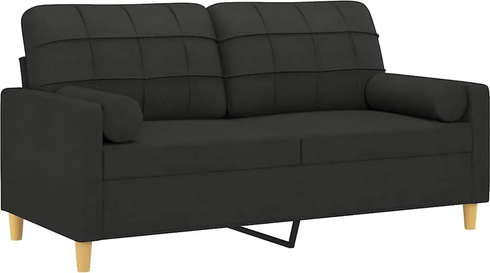 2místná pohovka s polštáři černá 140 cm textil 3200786