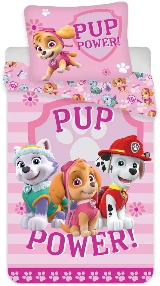 Povlečení do dětské postýlky Tlapková patrola - Paw Patrol - motiv Pup Power - 100% bavlna - 40 x 60 cm + 100 x 135 cm