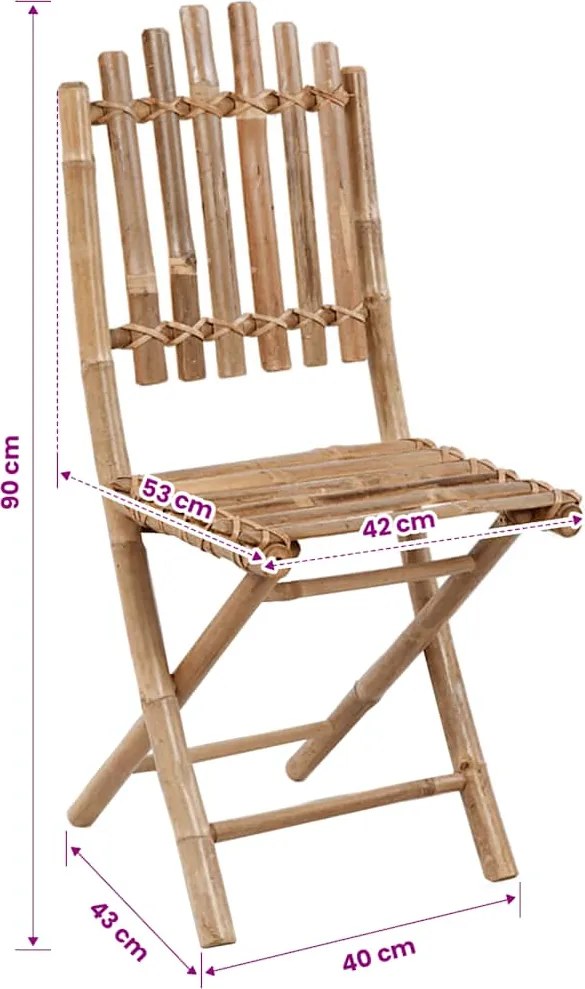 Skládací zahradní židle 4 ks bambus 271715