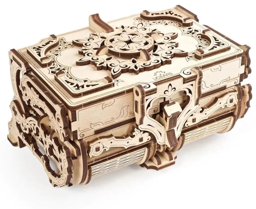 Ugears - 3D dřevěné mechanické puzzle Starožitná šperkovnice