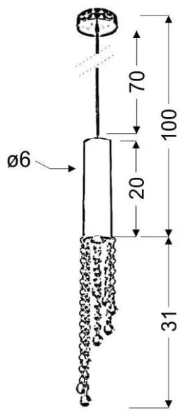 LED Lustr na lanku DUERO LED/3W/230V