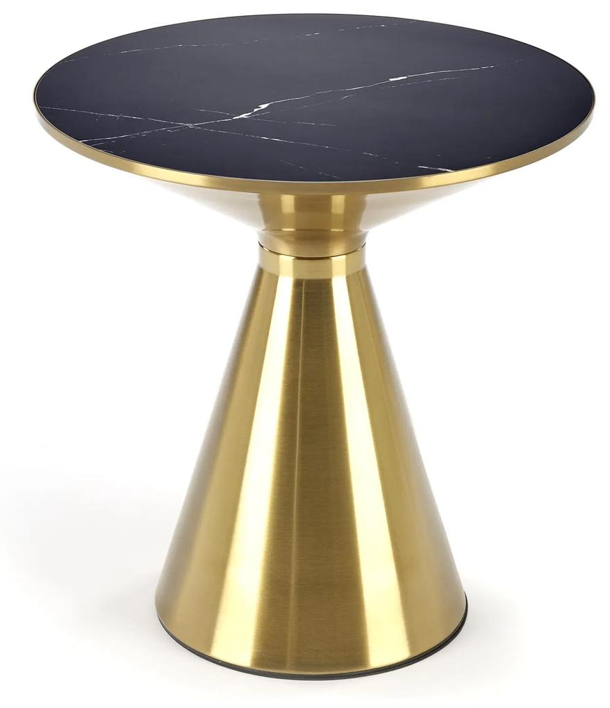 HALMAR TRIBECA konferenční stolek černý mramor/zlatý