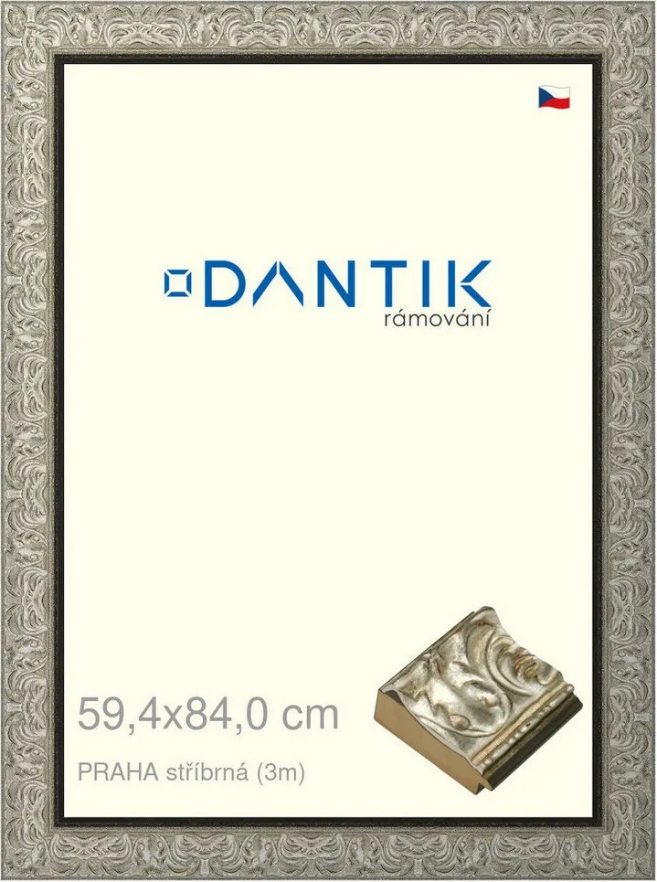 DANTIK rámeček 59,4x84 | PRAHA stříbrná (Plexi Čiré)