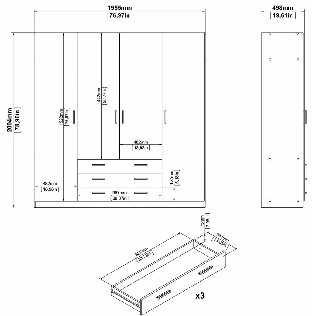 Tvilum Šatní skříň Spike 086 jackson hickory
