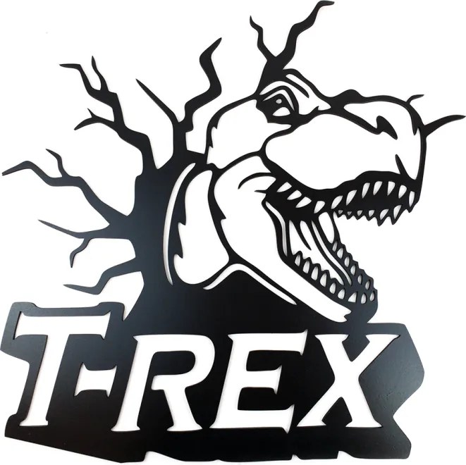 Dřevěná dekorace Dinosaurus T-REX černá