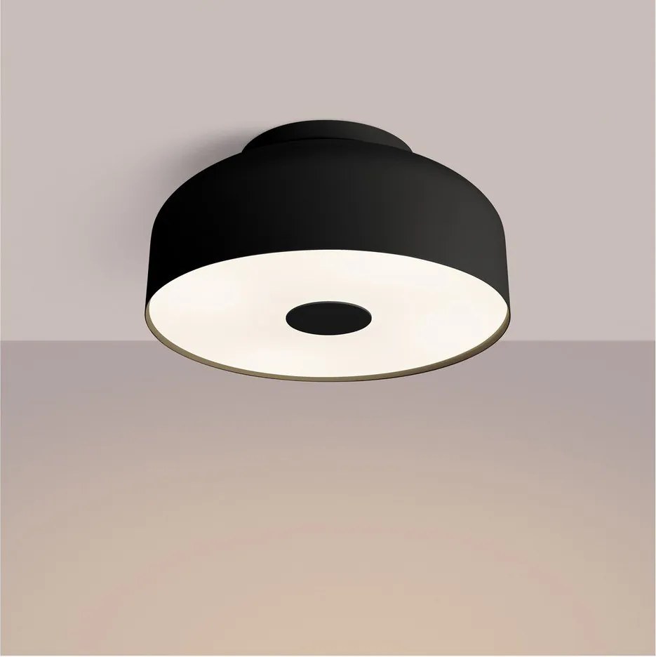 Černé kovové stropní svítidlo ø 30 cm Blacko – Sollux
