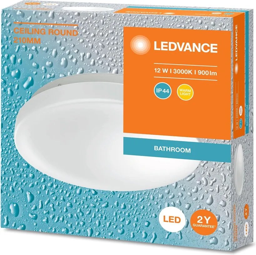 LEDVANCE LEDVANCE, Koupelnové stropní svítidlo, ø 210mm, 900lm, 12W, 3000K, IP44, AC464780055