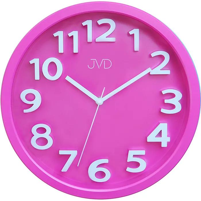 Růžové čitelné netikající tiché dětské hodiny JVD HA48.5