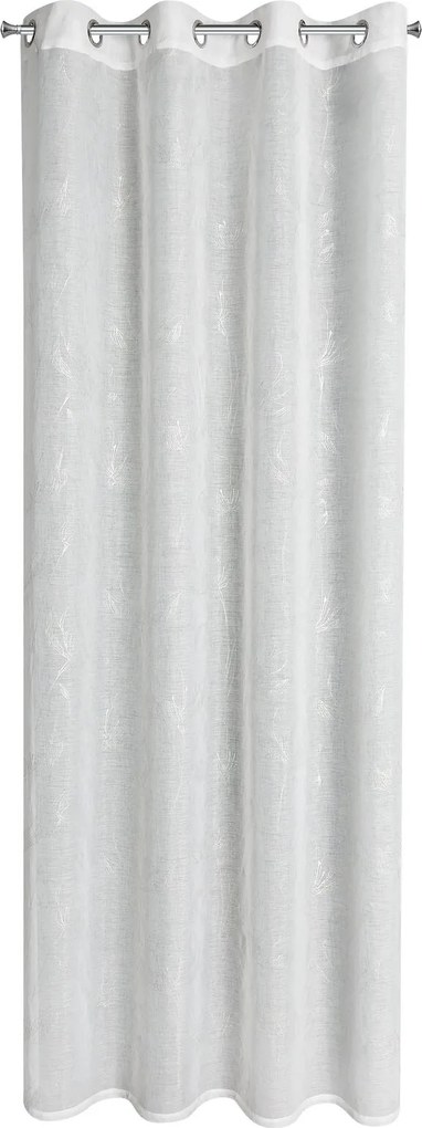 ZÁCLONA NA KROUŽCÍCH AMALIA 140X250 CM BÍLÁ