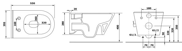 Sapho - Závěsné WC s bidetovou sprškou keramika/matná černá
