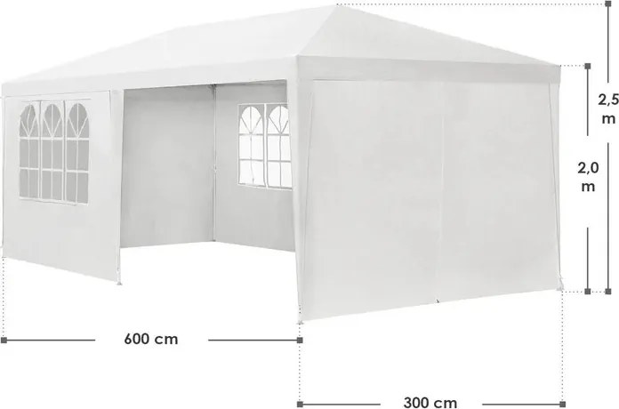 Juskys Párty stan 3x6 m - bílá