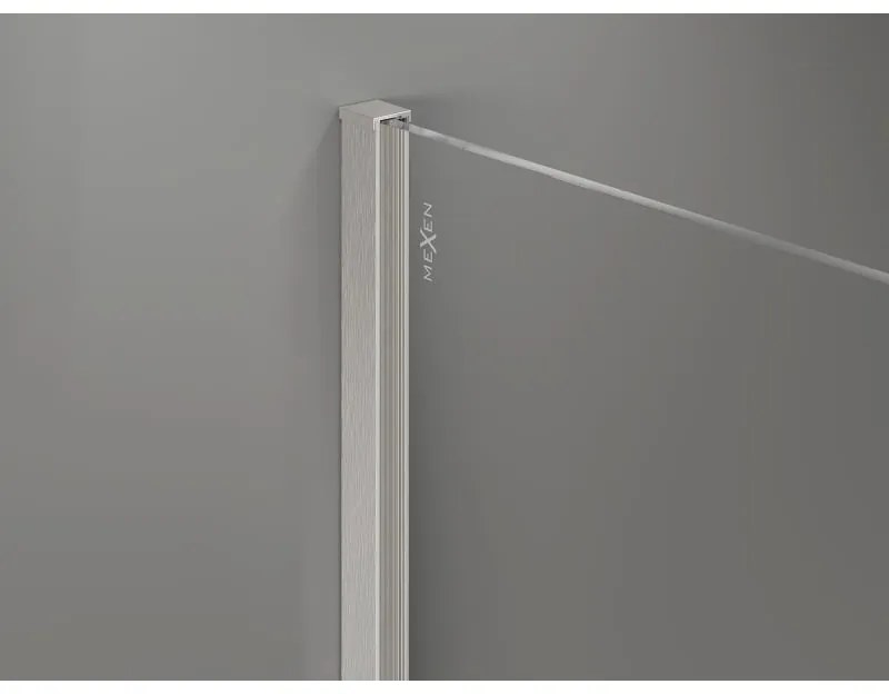 Mexen, Mexen Kioto-X sprchová stěna 50 x 200 cm, průhledná 10 mm, broušený nikl - 800-050-101-97-00-X