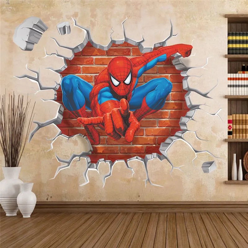 Živá Zeď Samolepka na zeď Spiderman ze zdi
