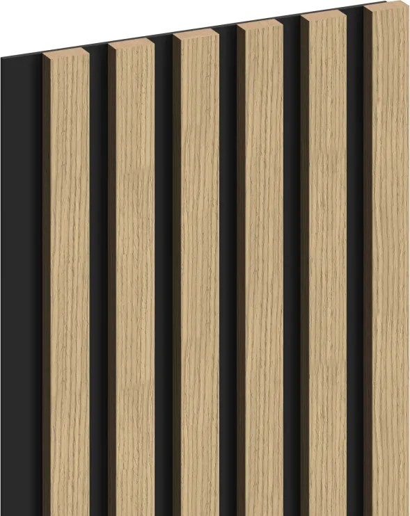 Mexen Lam-B, akustické stěnové lamely 275 × 30 cm, HDF deska 4 mm, technická dýha, ořech lněný, S100-275307-3015-015